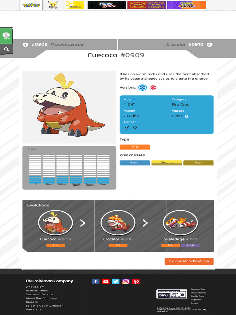 Fuecoco Pokédex | PDF | Video Games | Nintendo