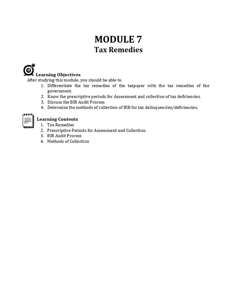 Tax Remedies and BIR Audit Process | PDF | Taxes | Internal Revenue Service