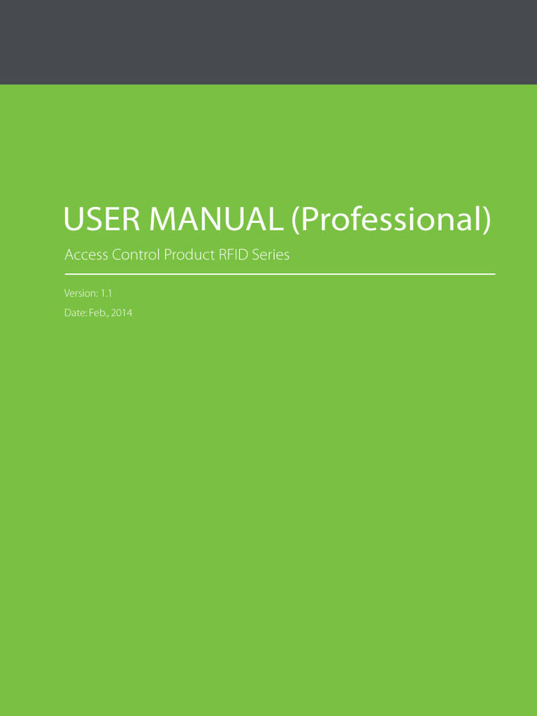 Access Control Product Rfid Series User Manual Professional 29v1.1 | PDF