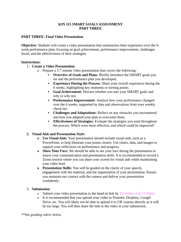 KIN 115 Assignment Part 3 | PDF | Video | Human Communication