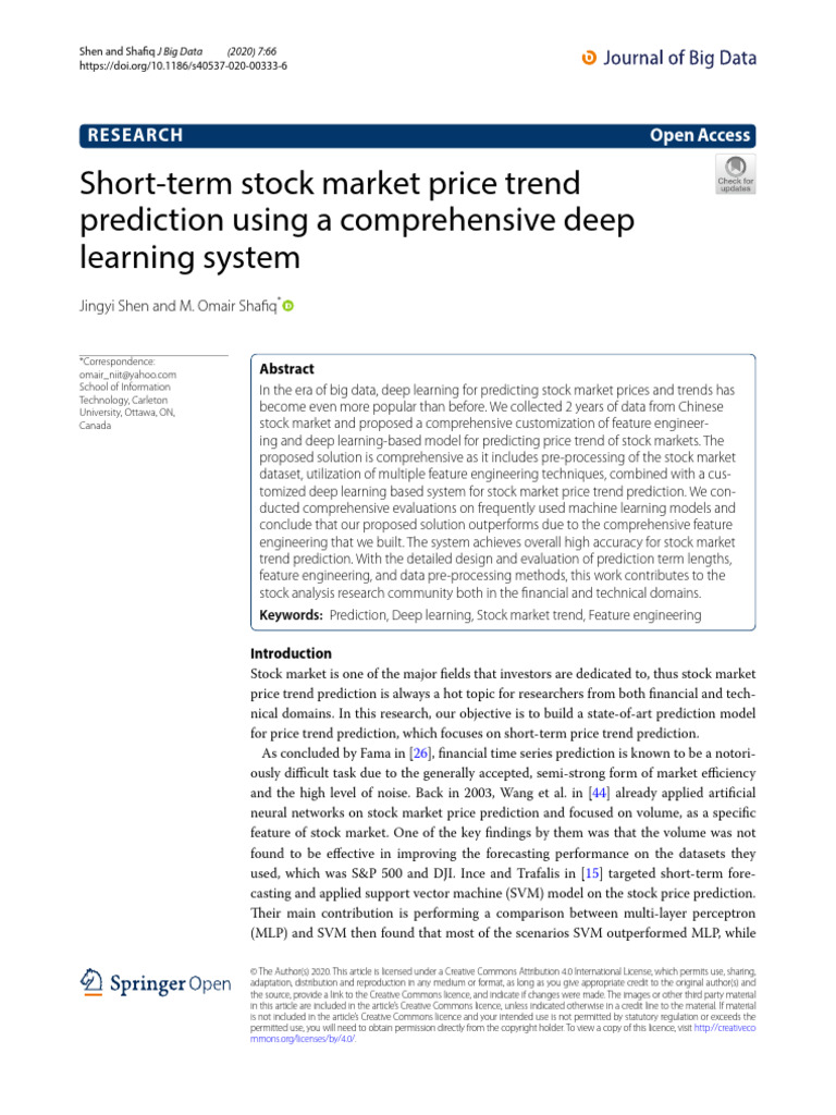 Short-Term Stock Market Price Trend Prediction Usi | PDF | Artificial ...