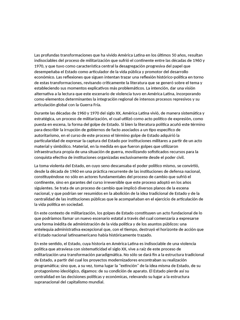 Contexto Politico Economico y Social | PDF | Estado (política ...
