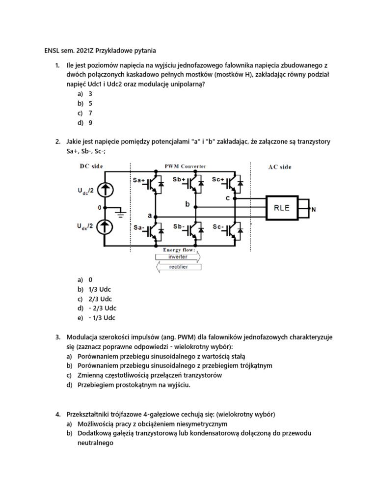 ENSL 2021Z Przykladowe Pytania01 | PDF