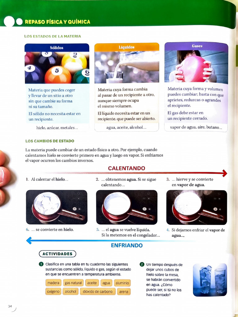 LIBRO Tema 2 Los Estados de La Materiapdf | PDF | Gases | Líquidos