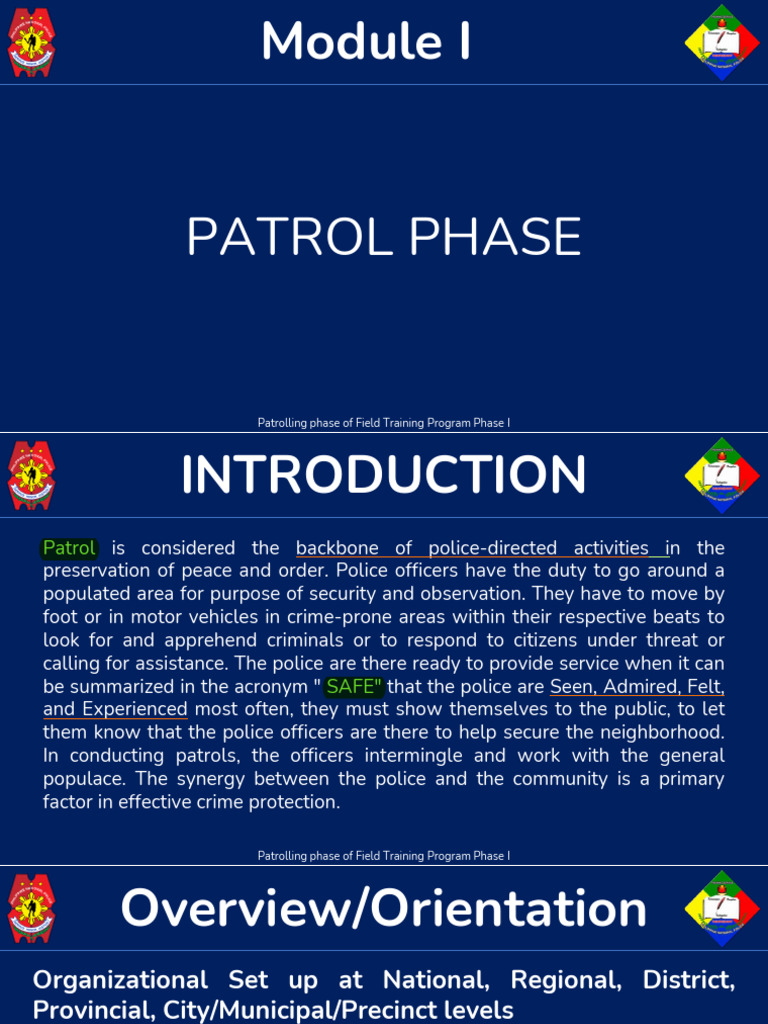 PATROL-LESSON-1 | PDF | Police | Crime & Violence
