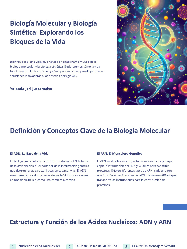 Biología Molecular y Sintética: Fundamentos | PDF | Adn | Rna
