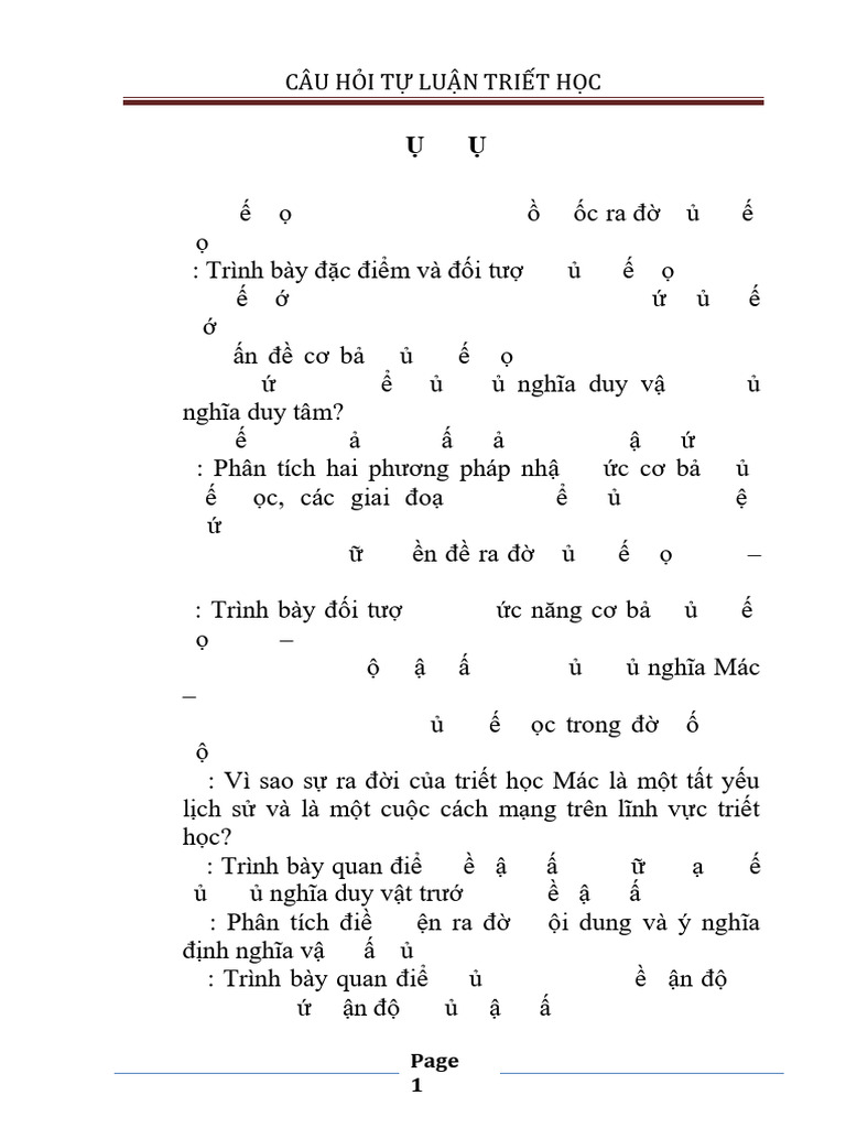 Sach Triet Hoc Cau Hoi Tu Luan | PDF