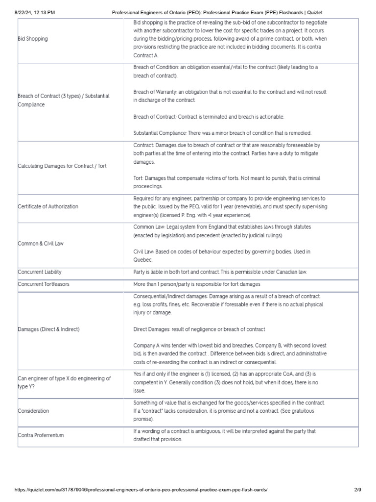 Professional Engineers of Ontario (PEO)_ Professional Practice Exam ...