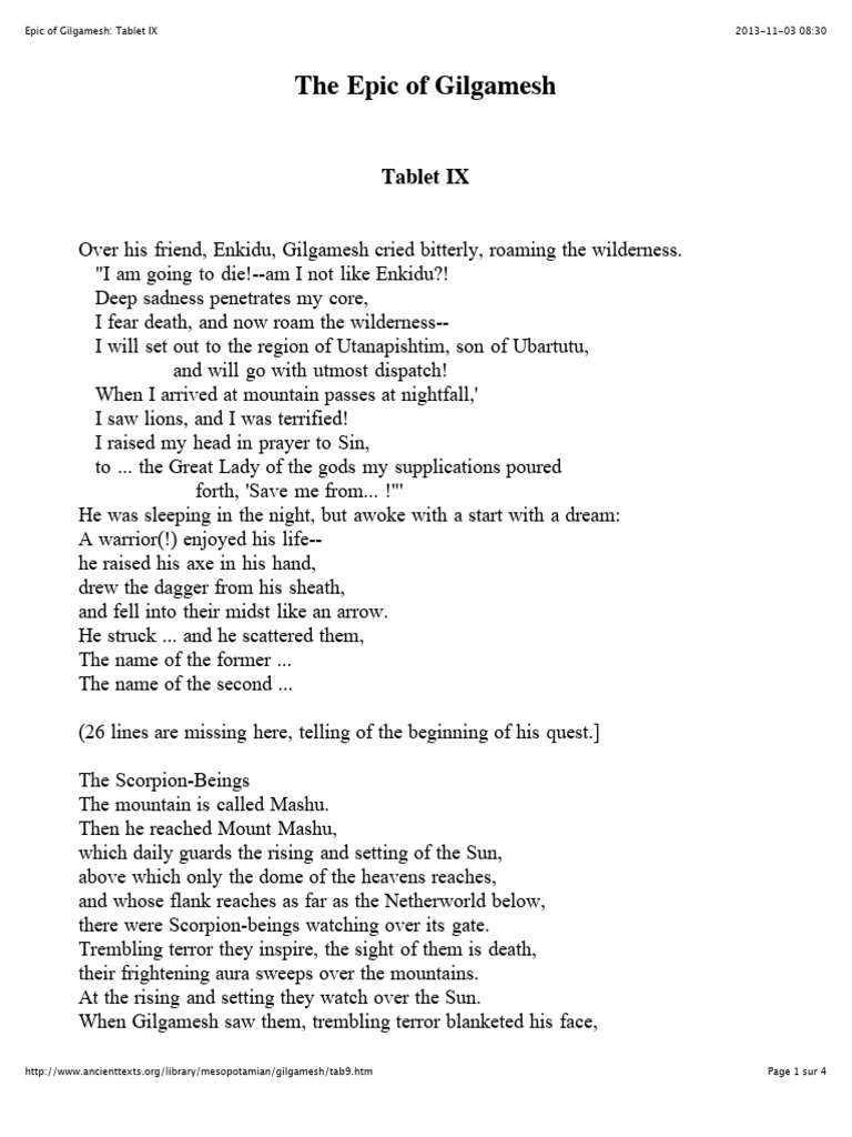 Gilgamesh's Quest for Immortality | PDF | Epic Of Gilgamesh