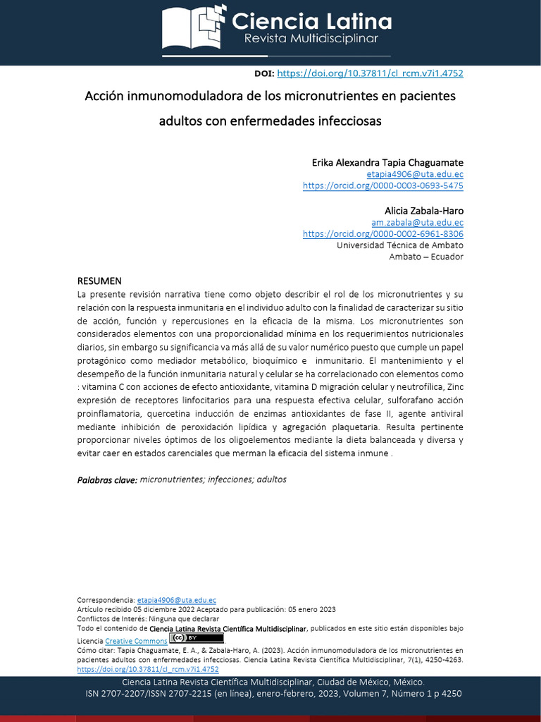Inmunomodulación de Micronutrientes en Adultos | PDF | Sistema inmune ...