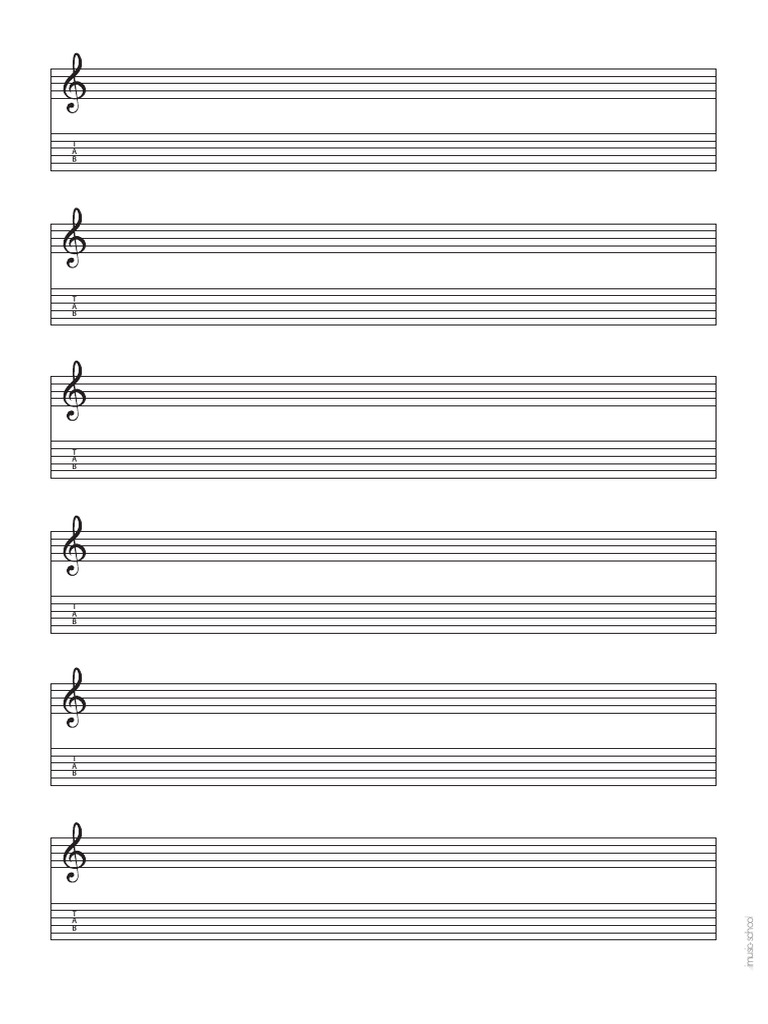 Partitura + Tablatura Em Branco | PDF
