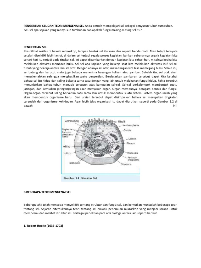 Teori Sel Dan Tokoh (Xi Ipa) | PDF