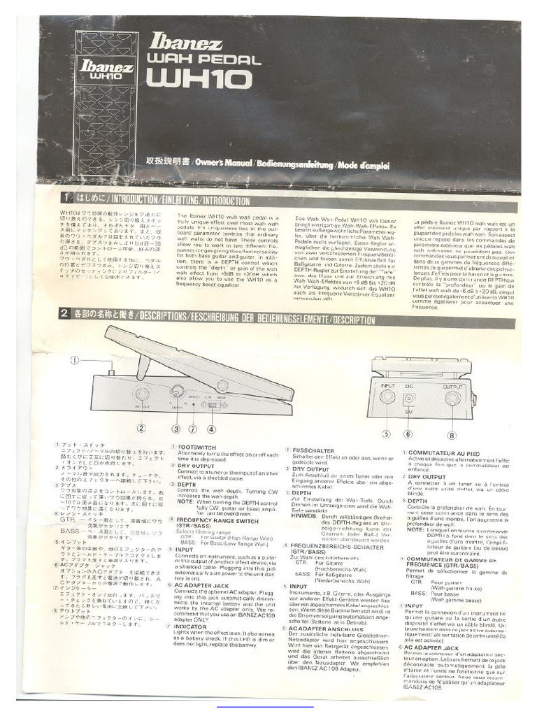 Ibanez WH10 Manual | PDF