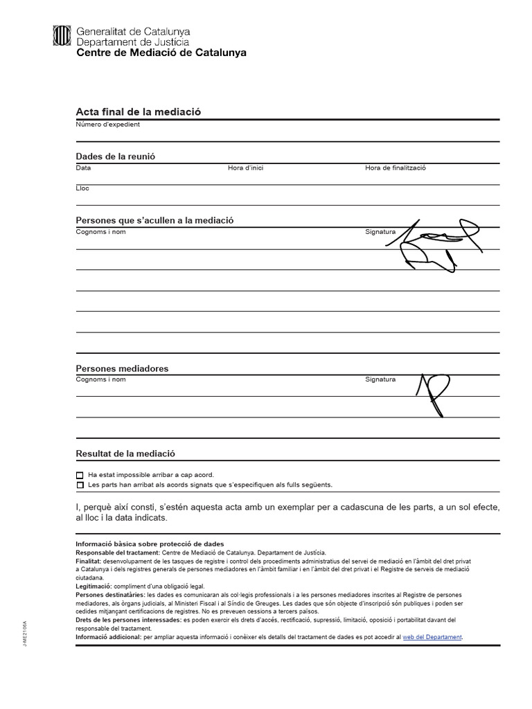 Acta Final Mediacio | PDF