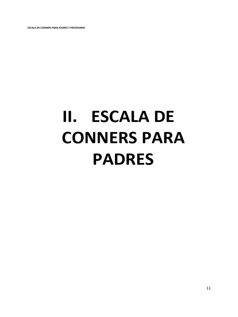Escala Conners: Guía para Padres | PDF | Educación de la primera ...