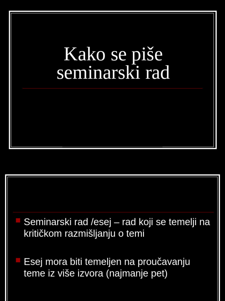 Kako Se Pise Seminarski Rad | PDF