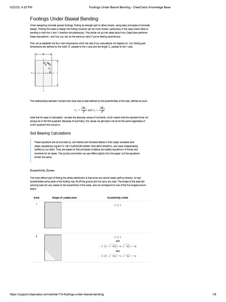 Footings Under Biaxial Bending | PDF | Bending | Mechanical Engineering