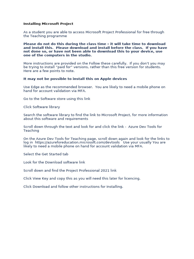 Installing Microsoft Project 1 | PDF