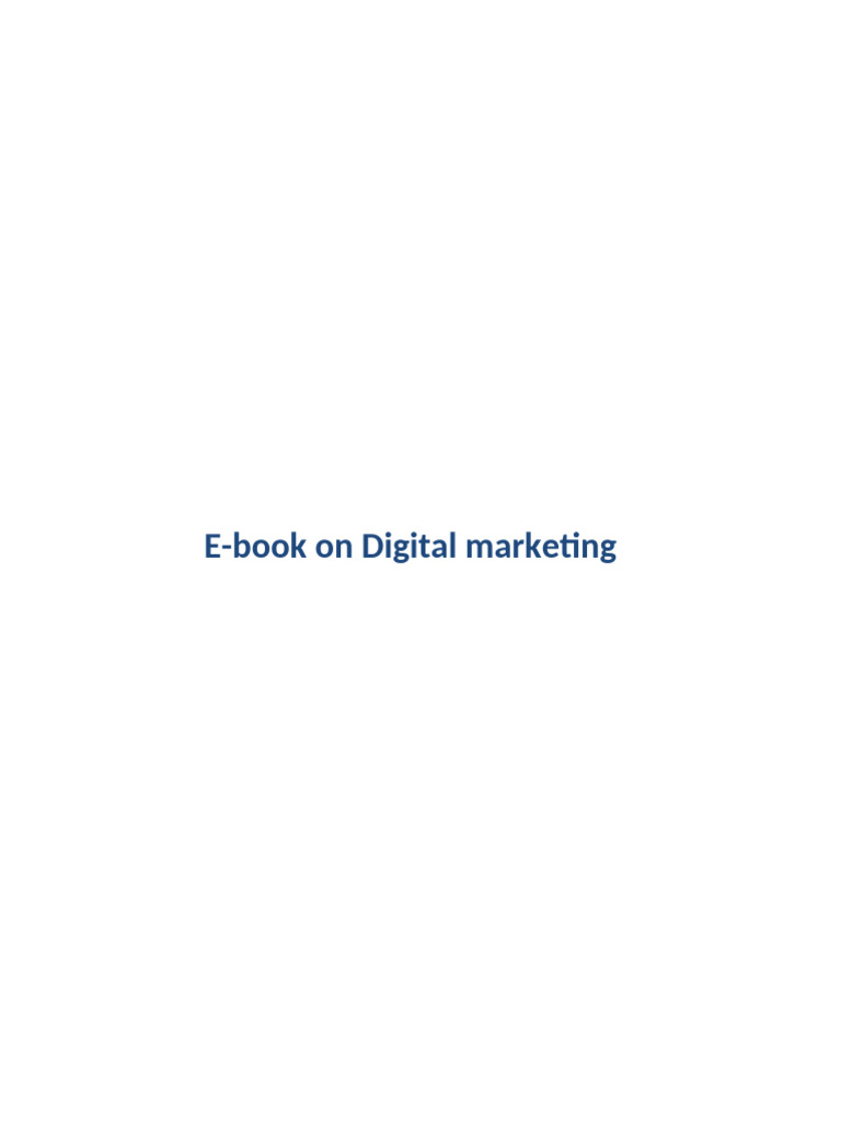 Ebook On Digital Marketing | PDF | Search Engine Optimization | Digital ...