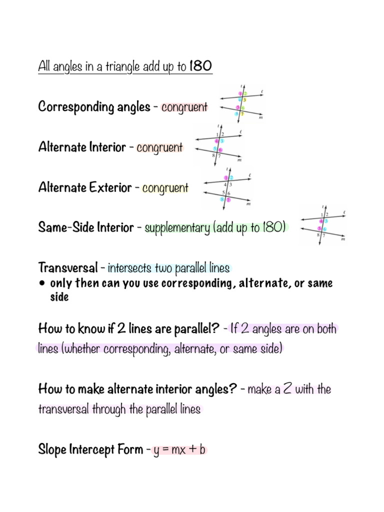Formulas To Know For Unit 3 Math | PDF