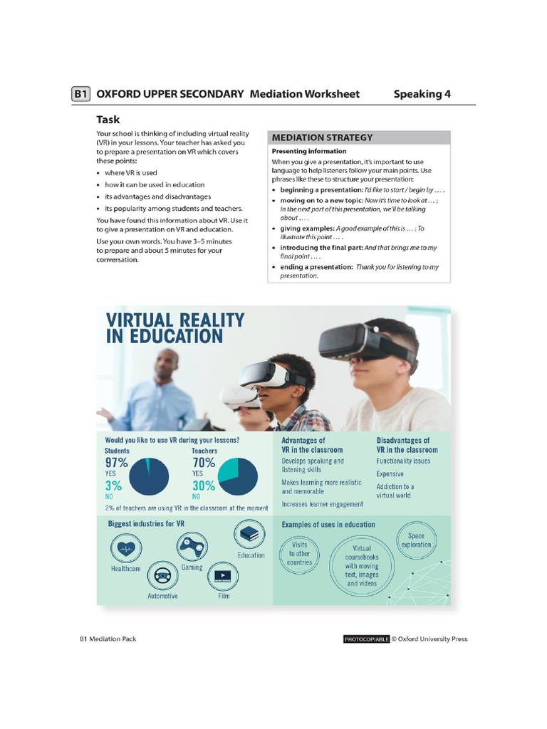 Mediation worksheet 1. Virtual Reality | PDF