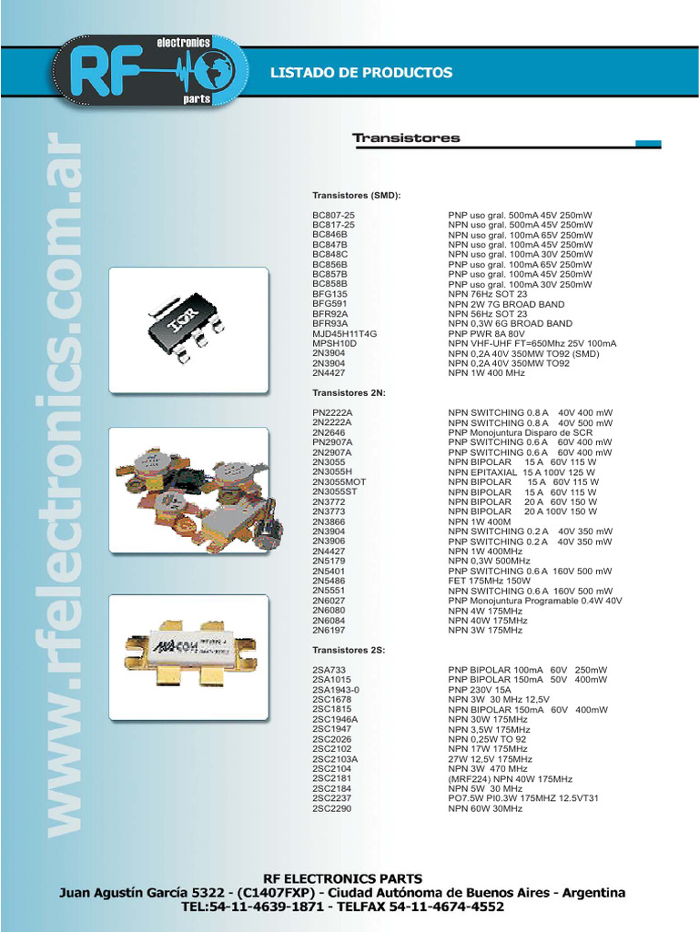 Lista Completa de Transistores | PDF | Bipolar Junction Transistor ...