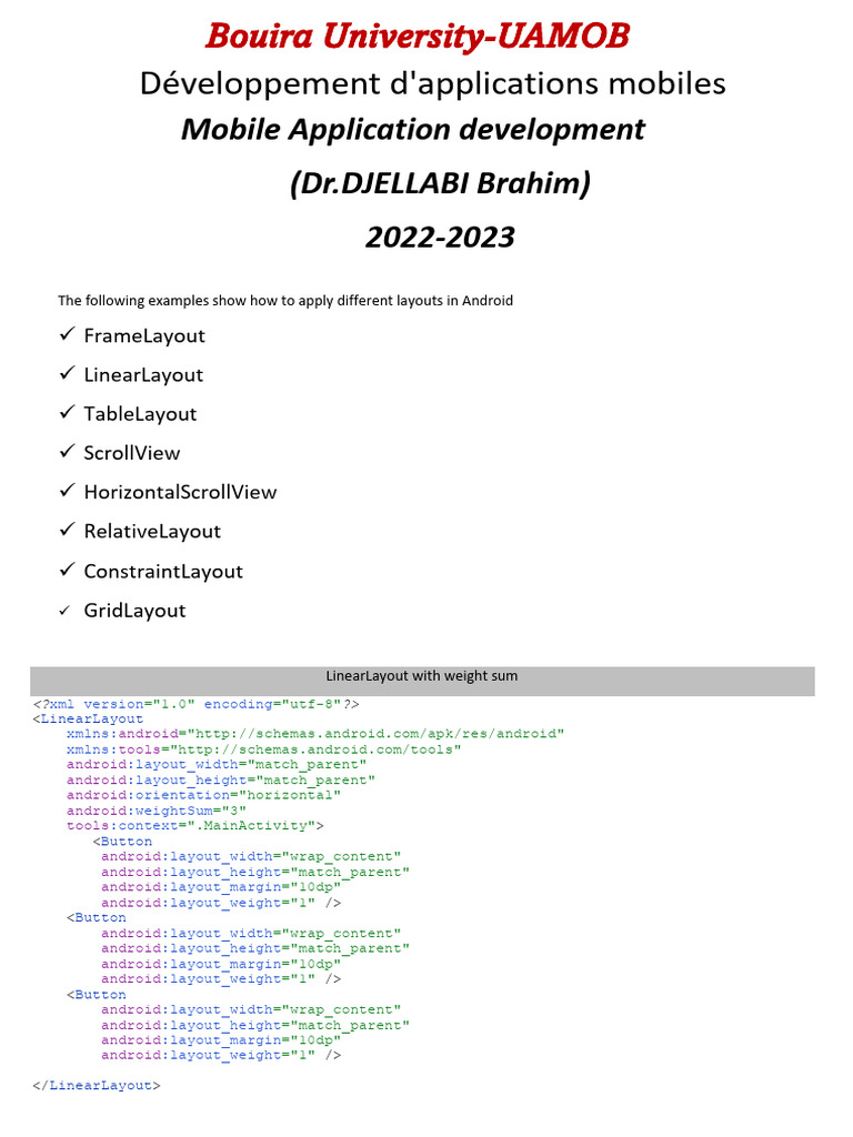 LayoutsTP | PDF | Android (Operating System) | Computer Science
