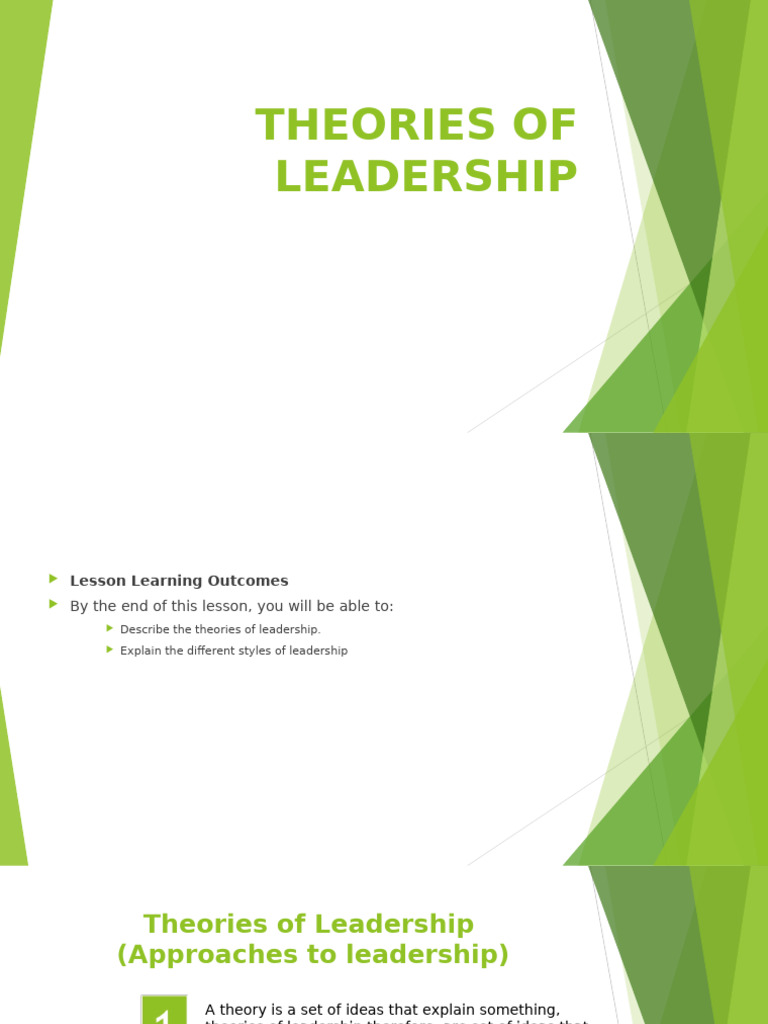 Emp 401 - Theories of Leadership | PDF | Leadership | Theory