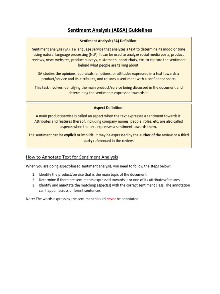 ABSA Guidelines | PDF | Grammar | Language Mechanics