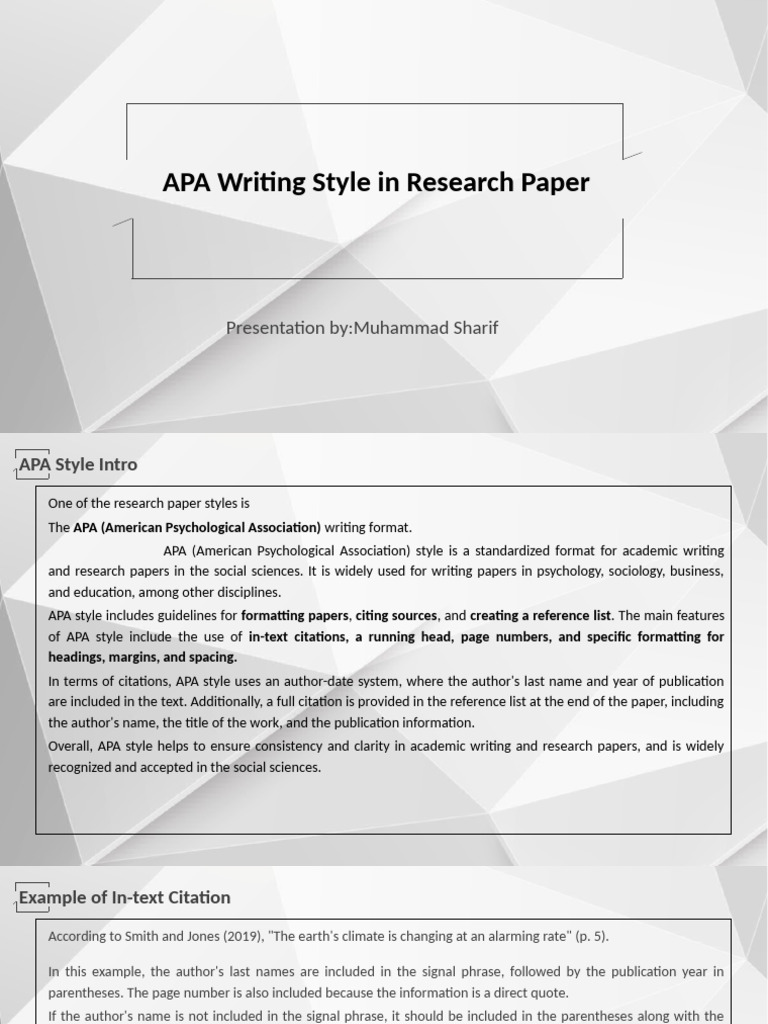 APA Style Guide for Research Papers | PDF | Apa Style | Citation