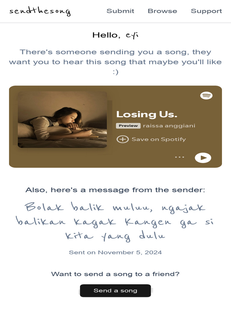 SendTheSong - Express Your Feelings Through Music Musical Messages | PDF