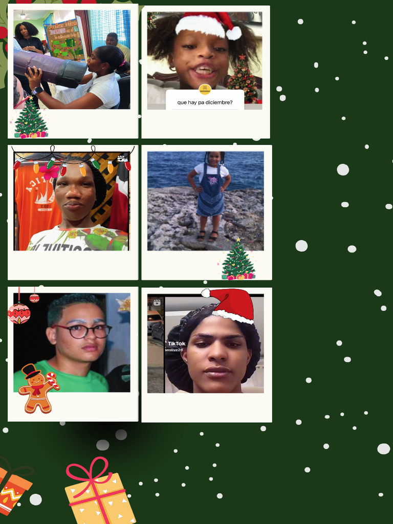 Collage de Fotos Navidad Tierno Infantil Verde | PDF