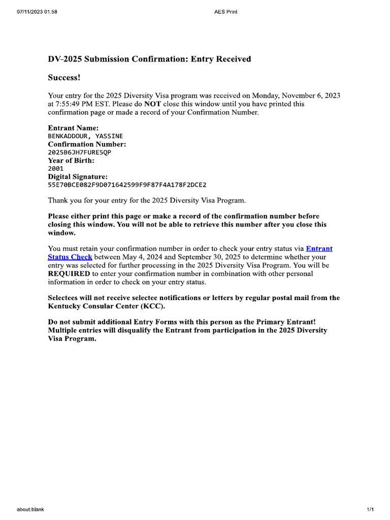 Confirmation Number 2024 | PDF