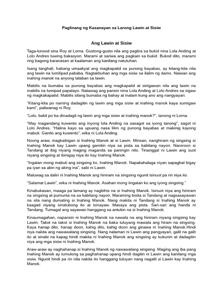 Lawin at Sisiw | PDF