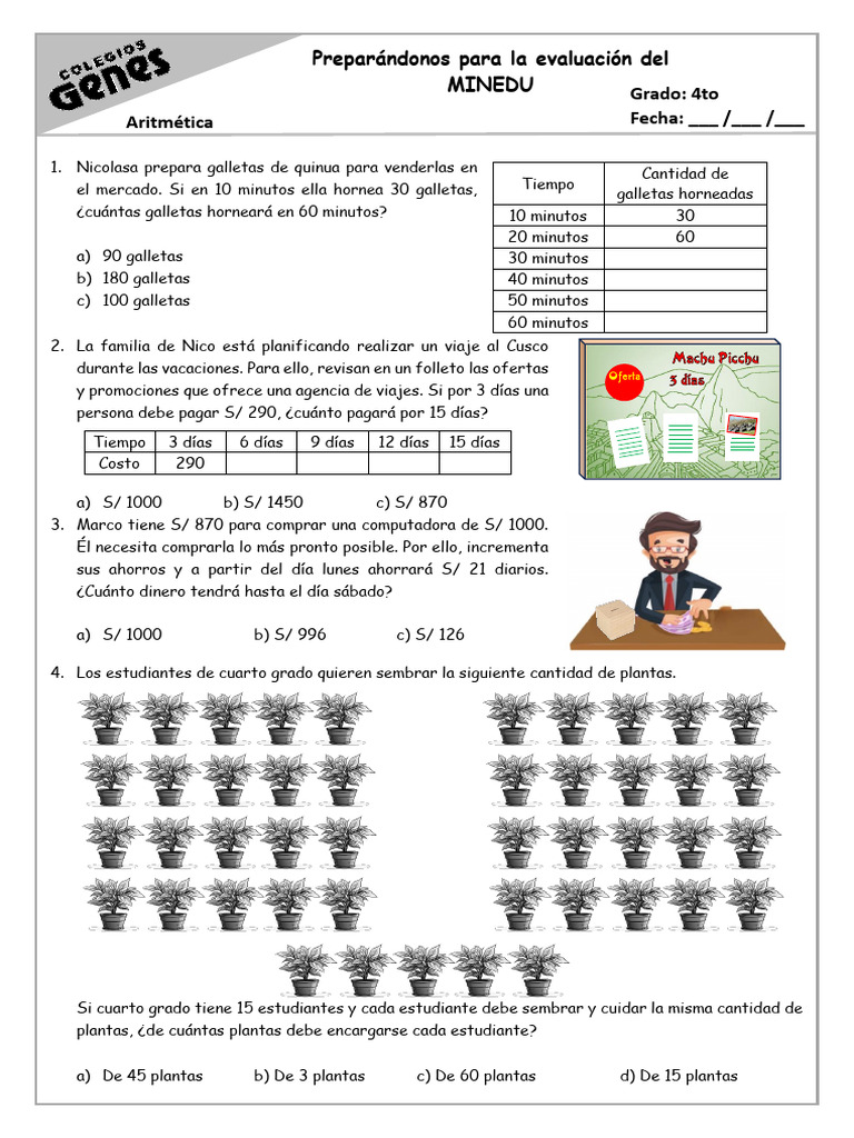 Preparándonos - Evaluación ECE - Aritmética | PDF