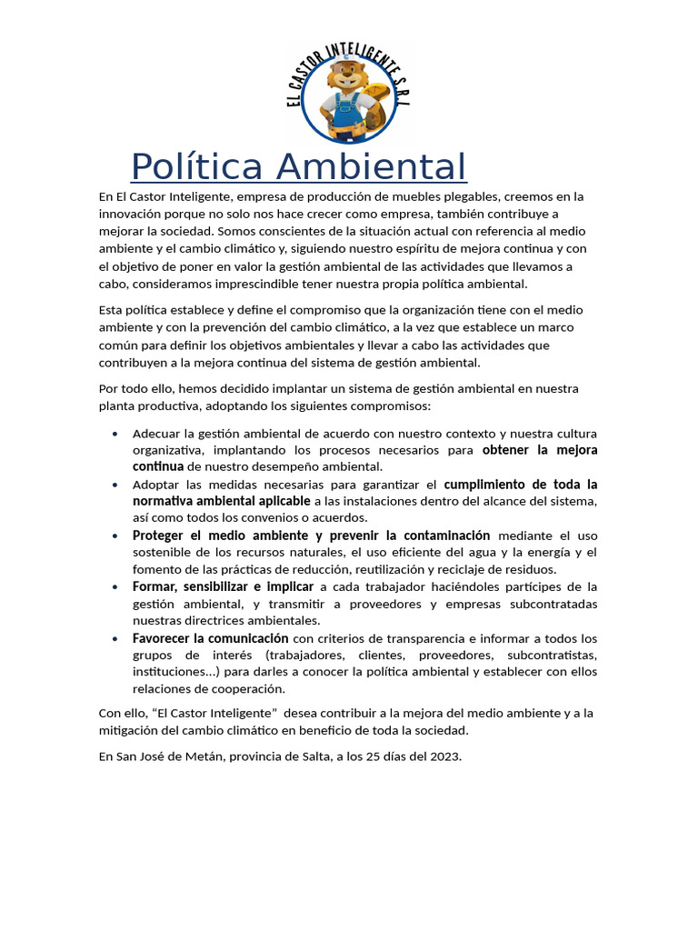 Política Ambiental | PDF