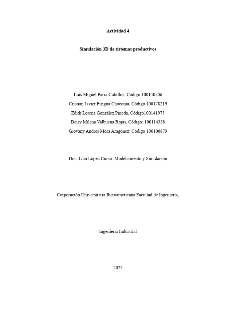 Actividad 4 Simulacion en 3D | PDF | Simulación | Youtube