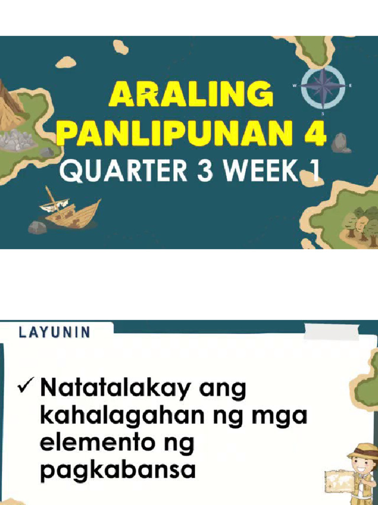 AP 4 Quarter 3 Week 1 Matatag - Mga Elemento NG Pagkabansa - Elemento ...