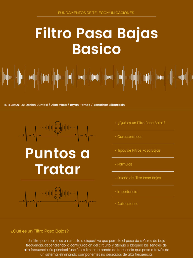 Filtro Pasa Bajas Basico | PDF | Filtro electronico | Electromagnetismo
