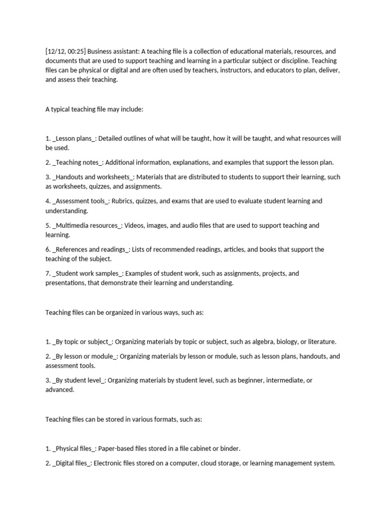Teaching File | PDF | Educational Assessment | Lesson Plan