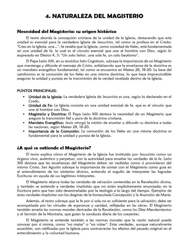 El Magisterio Resumido | PDF | Papa | Iglesia Católica
