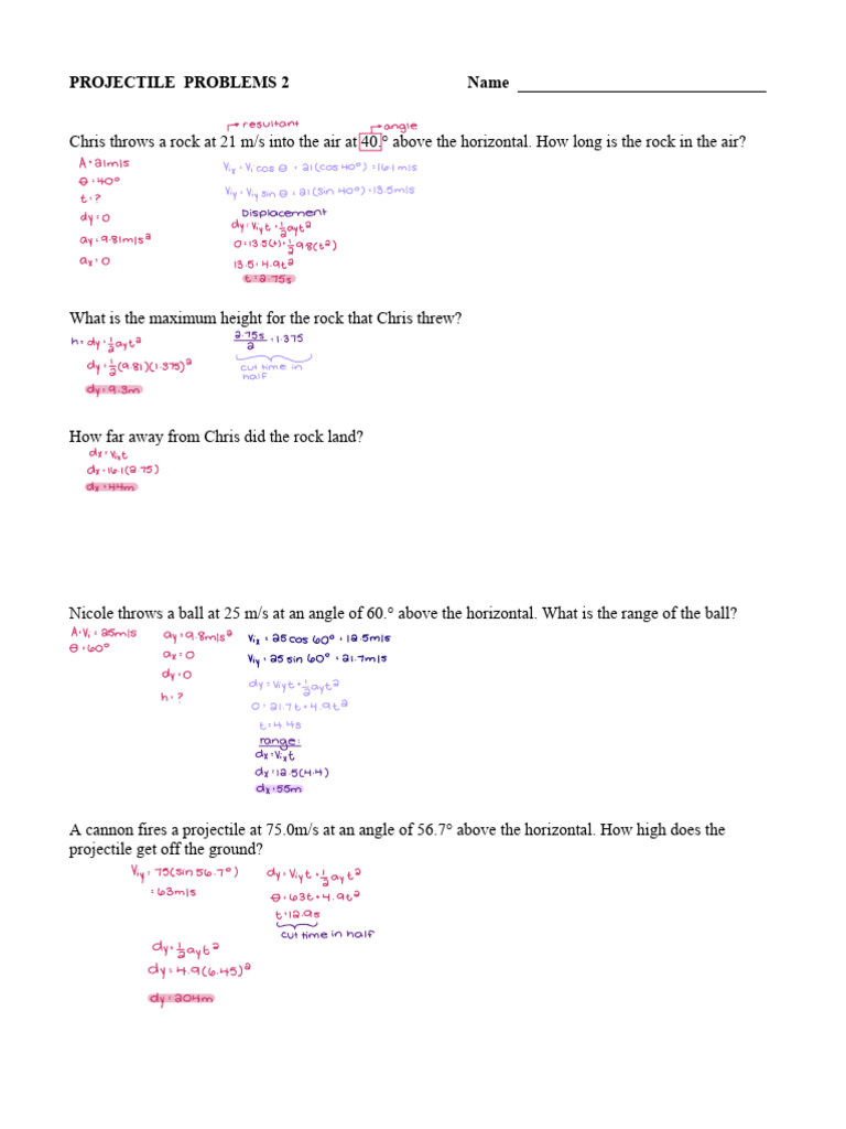 2+projectile+2 Problems | PDF