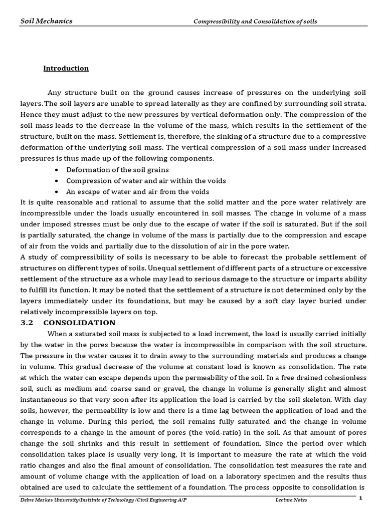 3. Chapter 3 Consolidation for Cotm | PDF | Soil Mechanics | Solid ...