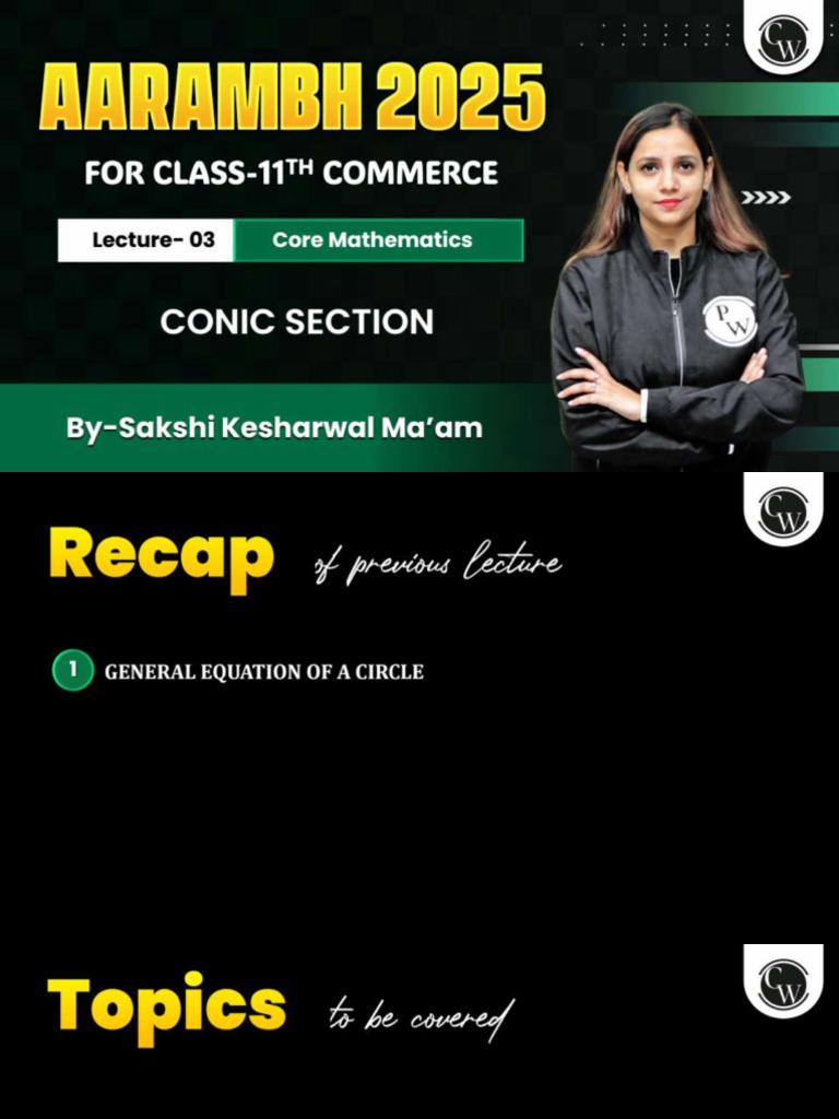 Conic Section 03 - Class Notes | PDF