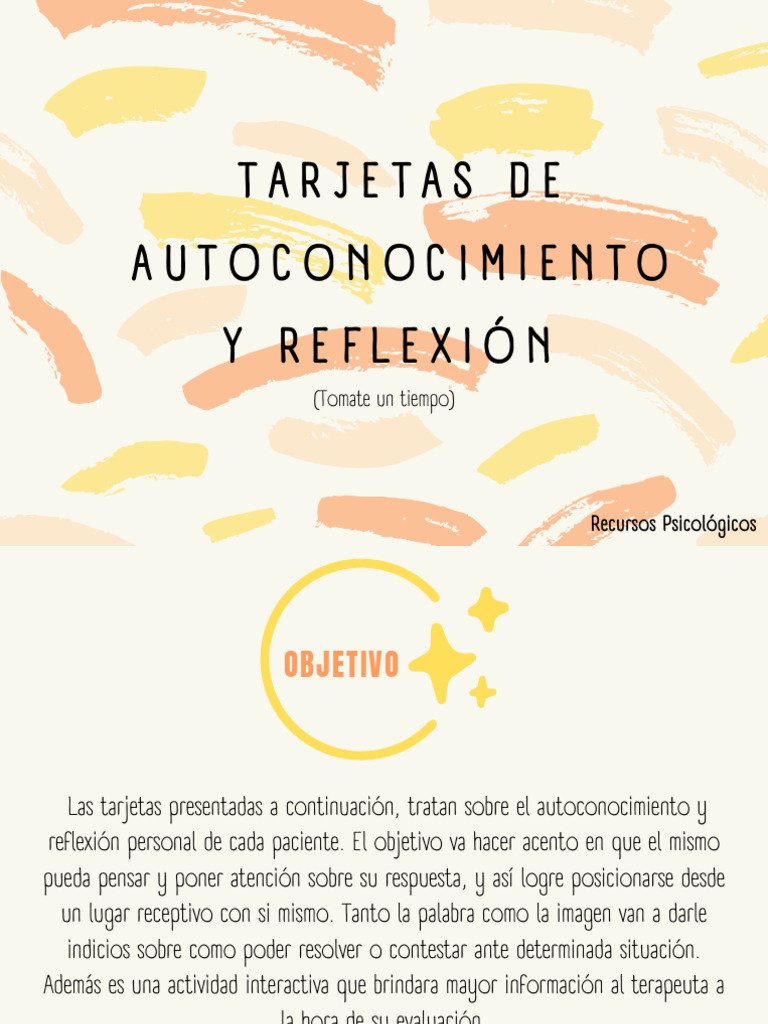 Tarjetas de Autoconocimiento Terapéutico | PDF