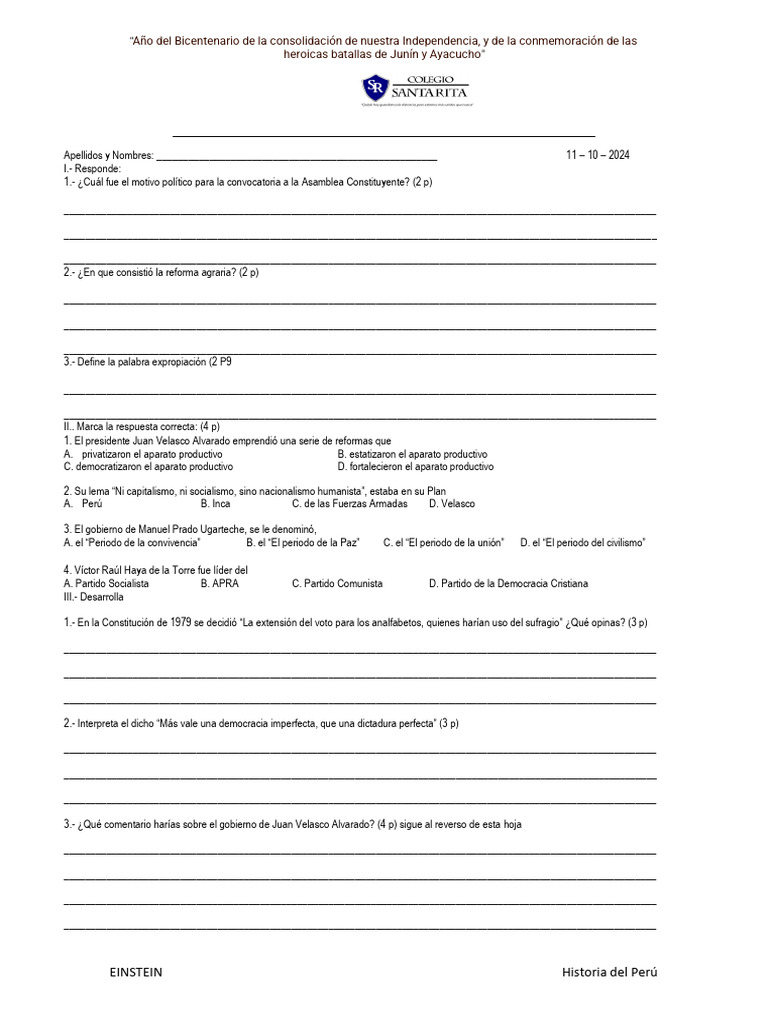 examen de economia | PDF | Perú | América del Sur