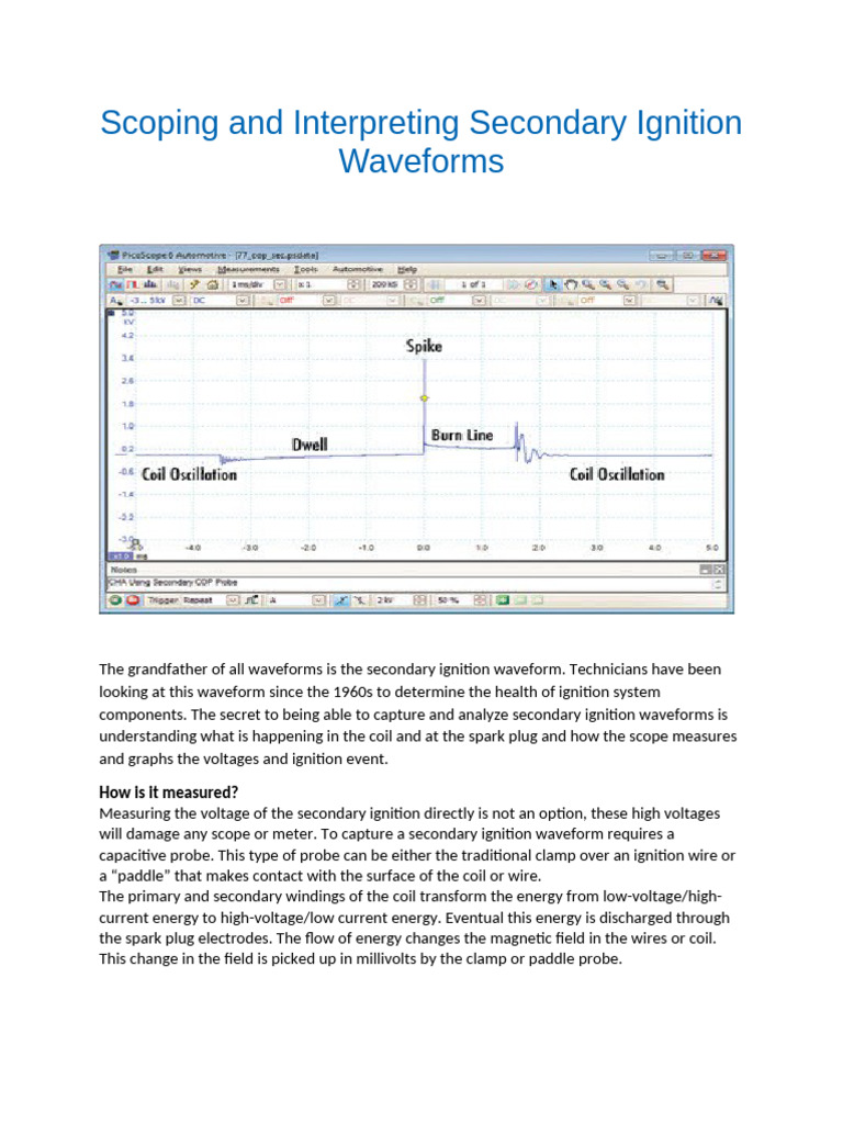 Scoping and Interpreting Secondary Ignition Waveforms Document | PDF ...
