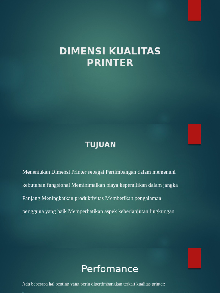 DIMENSI KUALITAS PRINTER KELOMPOK | PDF