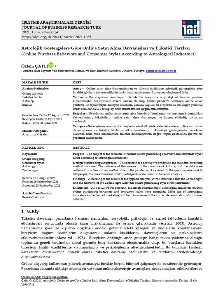 Online Arastirma-Burclar | PDF