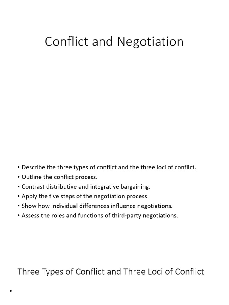 Conflict and Negotiation | PDF | Negotiation | Bargaining